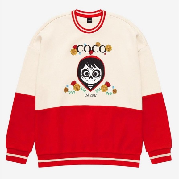 Disney | Sweaters | 2x Disney Pixar Coco Miguel Floral Panel Crewneck ...